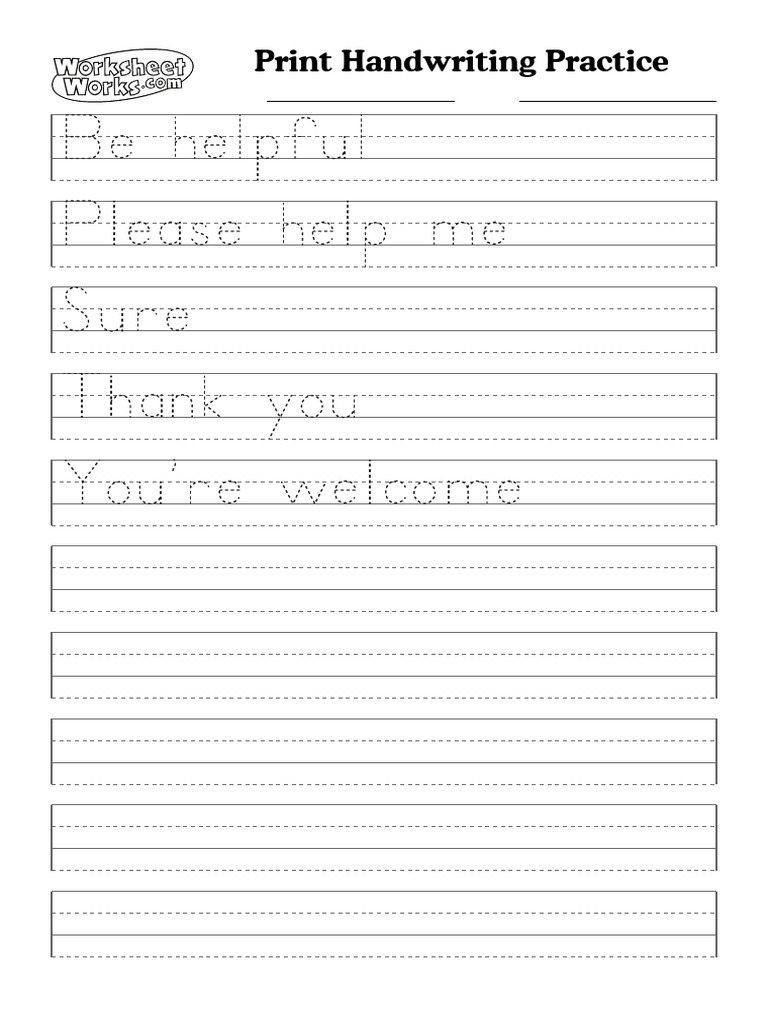 WorksheetWorks Print Handwriting Practice 2 | PDF
