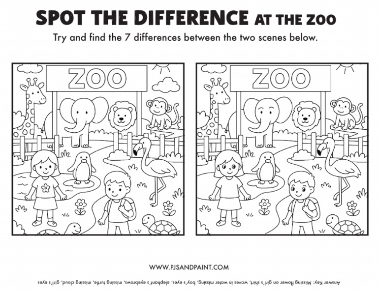Spot The Difference Zoo | PDF