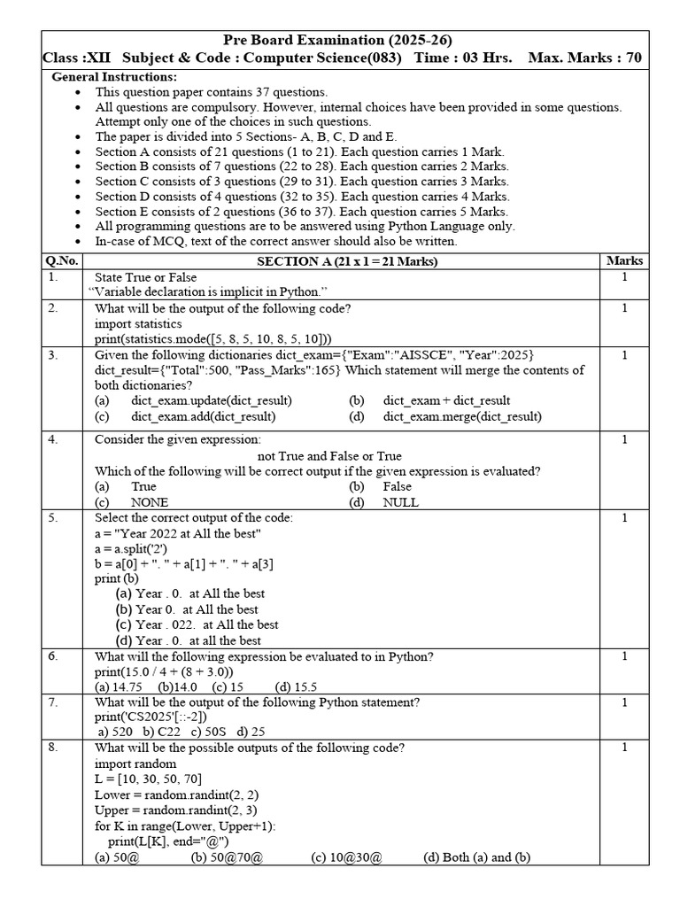 SET-1-CS-QP-2025-26 | PDF | Computer Network | Computer Science