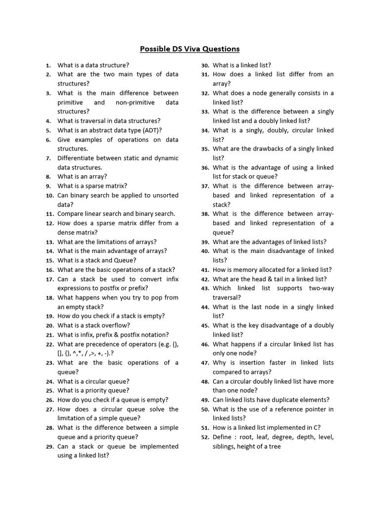 Essential Data Structures Interview Questions | PDF | Queue (Abstract ...