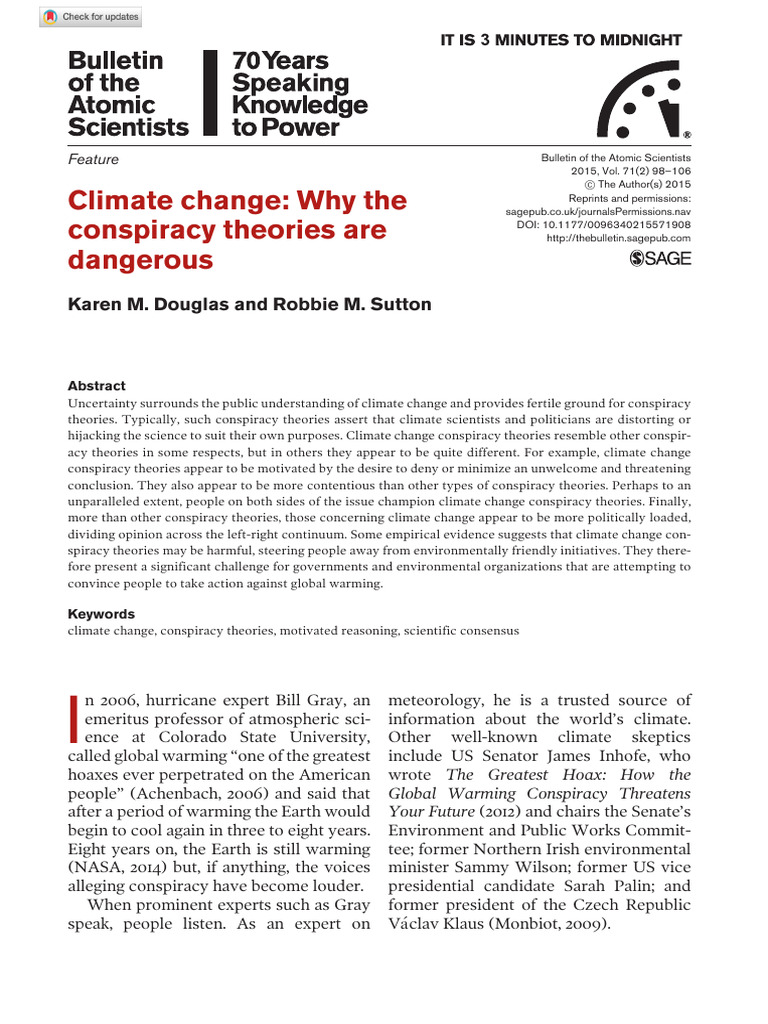 Douglas Sutton 2015 Climate Change Why the Conspiracy Theories Are ...