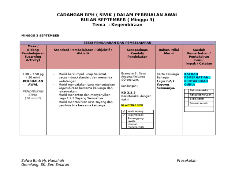 RPH (Perbualan Awal) m3 September | PDF