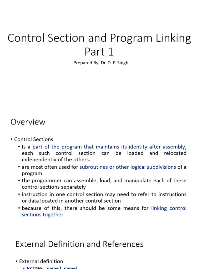 Control Sections and Program Linking Guide | PDF | Computer Engineering ...