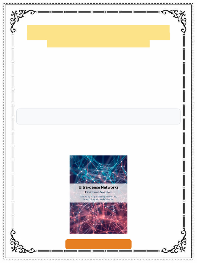 Ultra Dense Networks Principles and Applications 1st Edition Jemin Lee ...