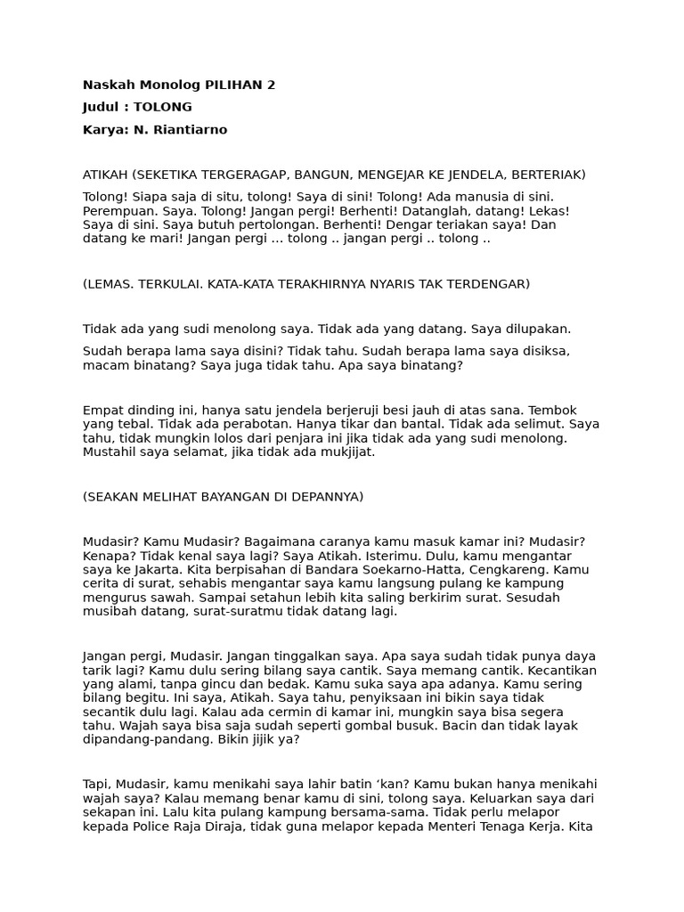 Naskah Monolog PILIHAN 2 | PDF