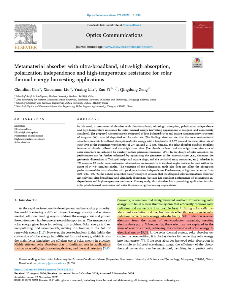 2025 - Metamaterial Absorber With Ultra-Broadband, Ultra-High ...