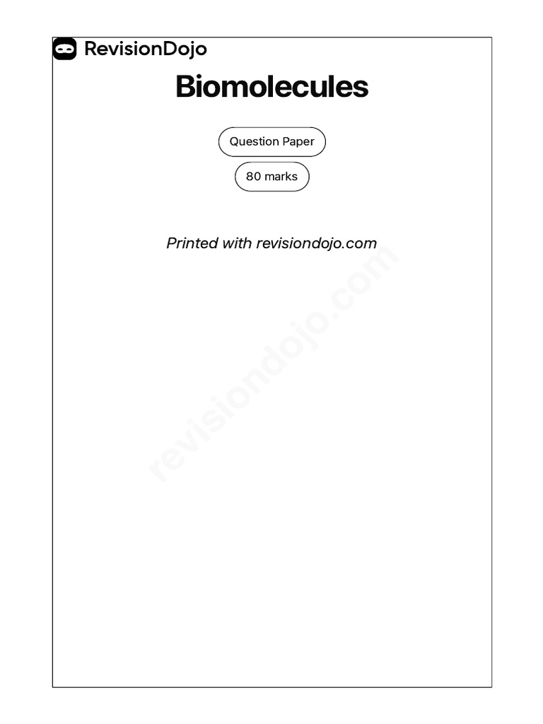 RevisionDojo 1 | PDF | Hydrolysis | Amino Acid