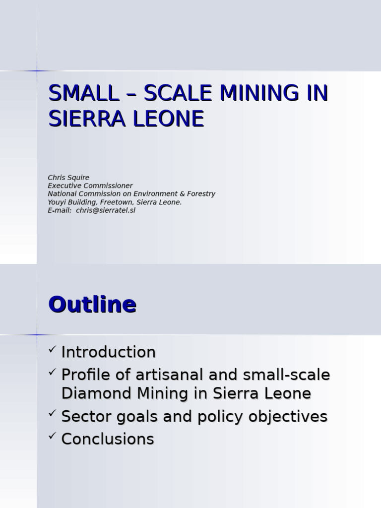 Small-Scale Diamond Mining in Sierra Leone | PDF | Mining ...