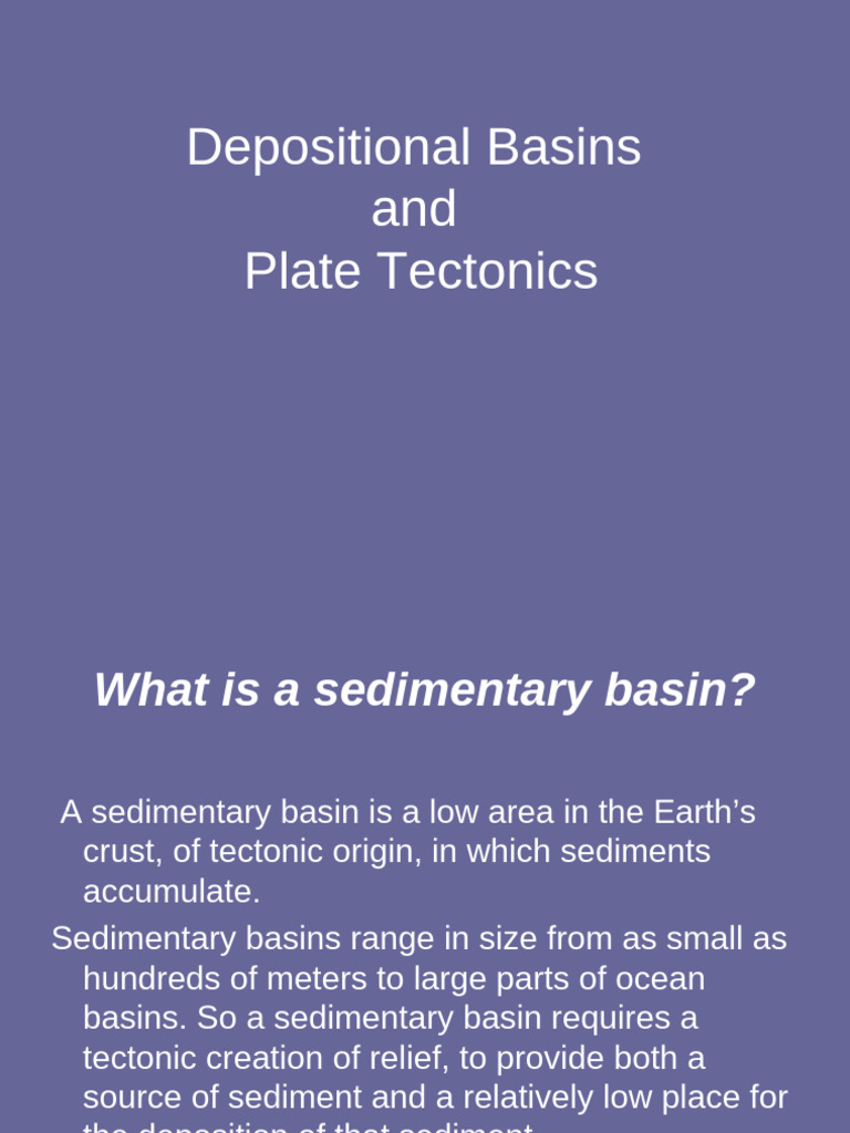 Depositional Basins and Plate Tectonics 1 | PDF | Sedimentary Basin | Rift