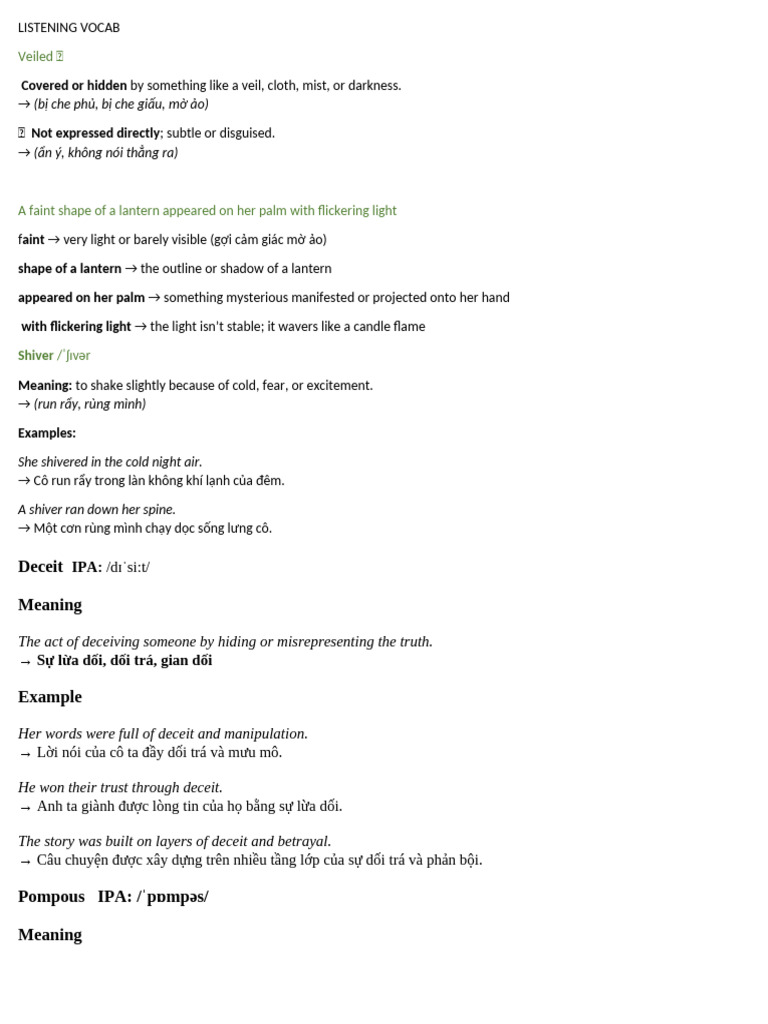Listening Vocab | PDF
