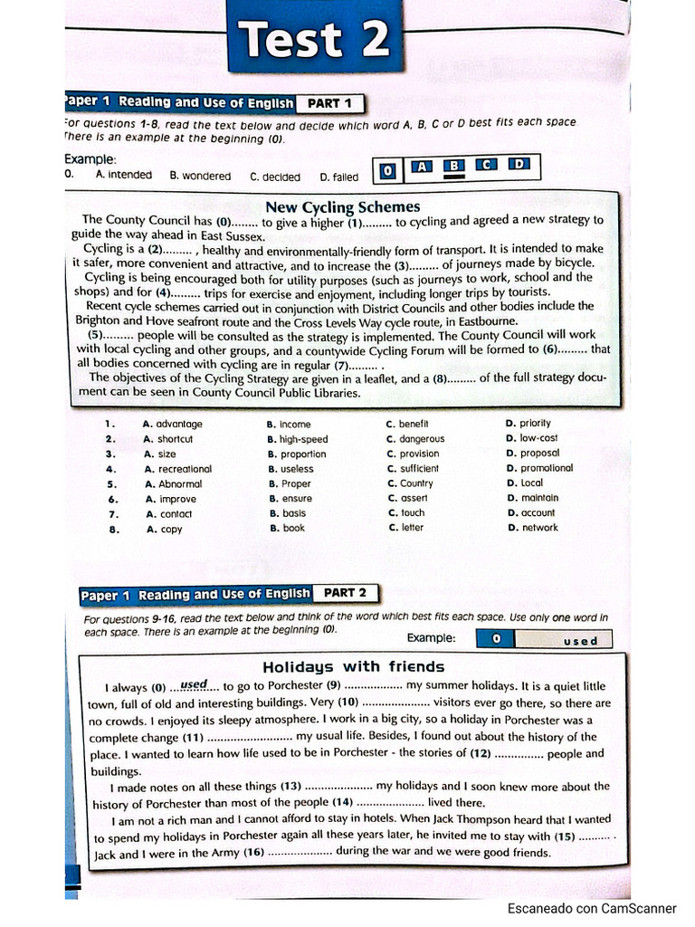 Test 2 - 10 FCE | PDF