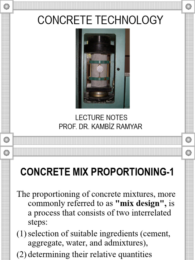 Mix Design Concrete Technology | PDF | Concrete | Strength Of Materials