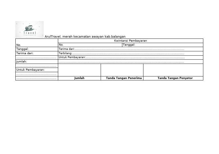 Template Kwitansi Pembayaran Kosong | PDF