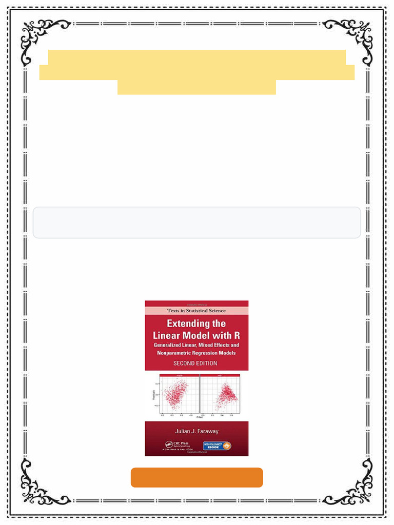 Extending The Linear Model With R Second Edition Julian James Faraway ...