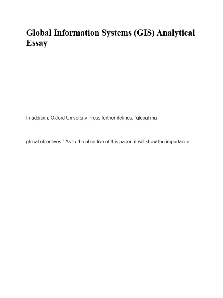Importance of Global Information Systems | PDF | Tourism | Geographic ...