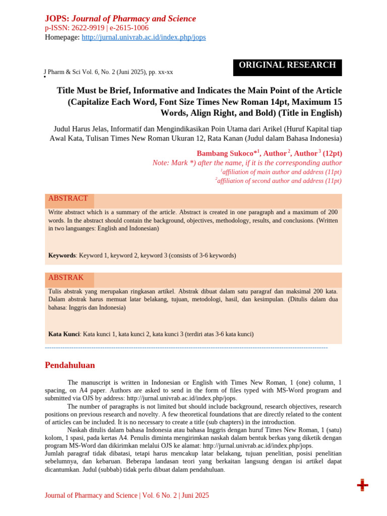 New Template JOPS 2025 | PDF | Health Care | Microbiology