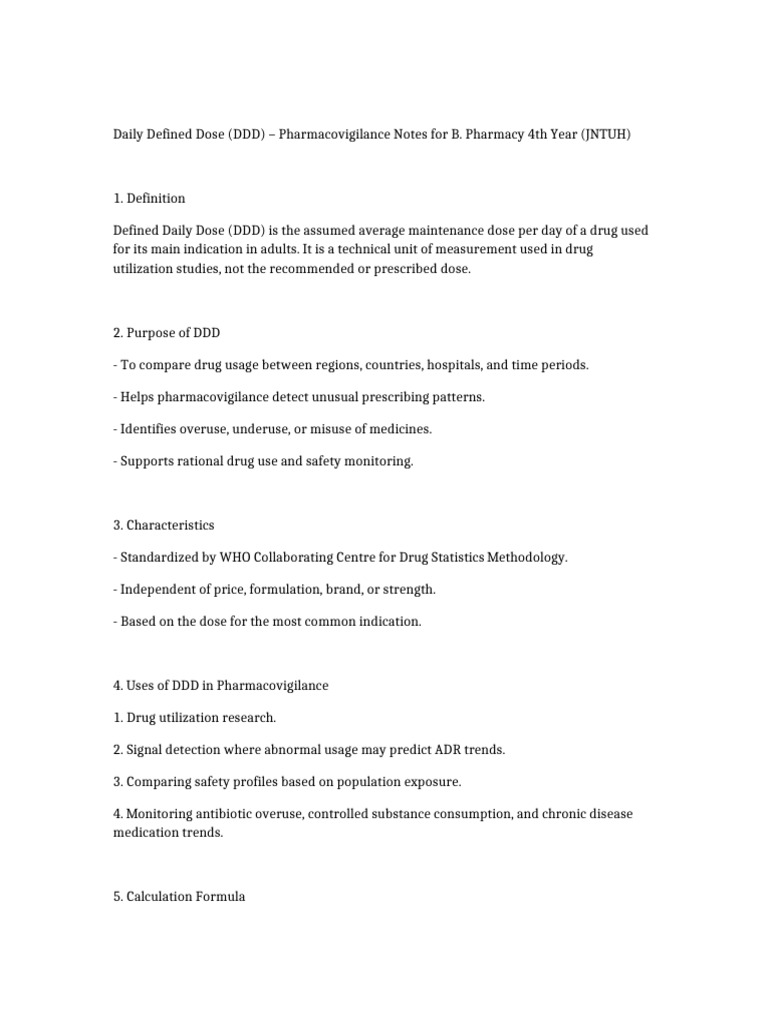 Understanding Defined Daily Dose (DDD) | PDF