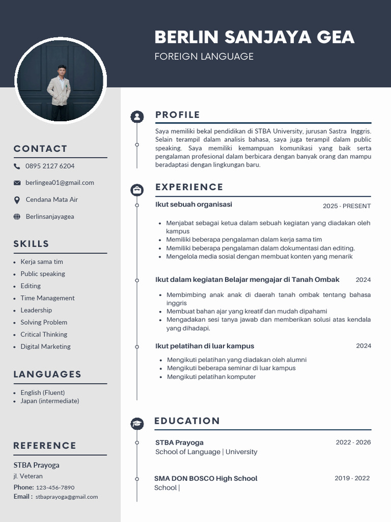 Blue and Gray Simple Professional CV Resume | PDF