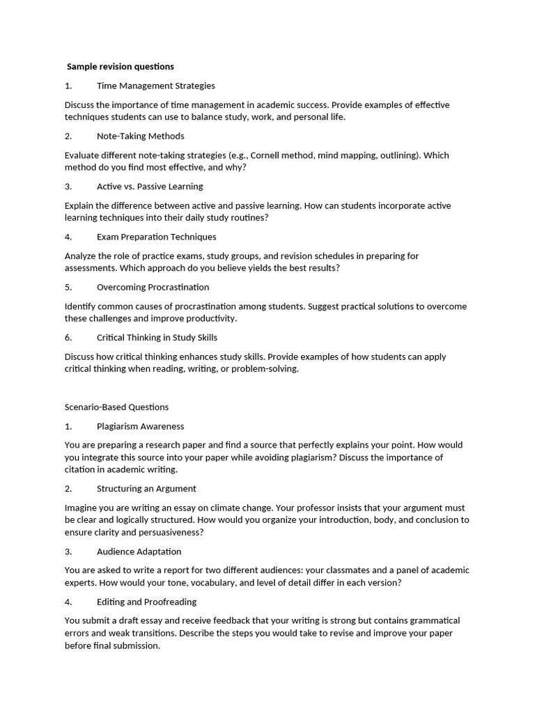 Revision Questions | PDF