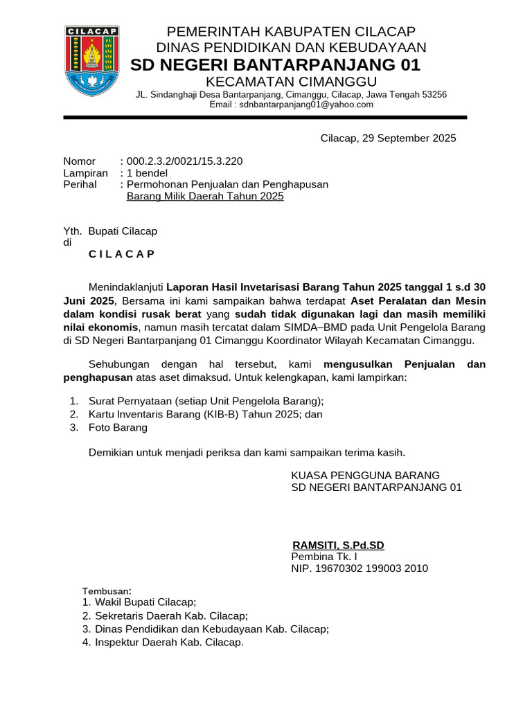 Surat Permohonan Penjualan Dan Pernyataan KS | PDF