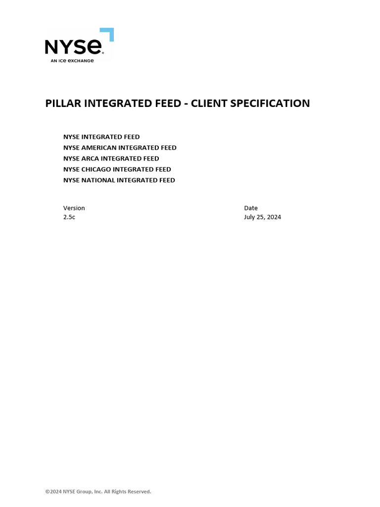 NYSE Integrated Feed Client Specs 2024 | PDF | Byte | Ascii