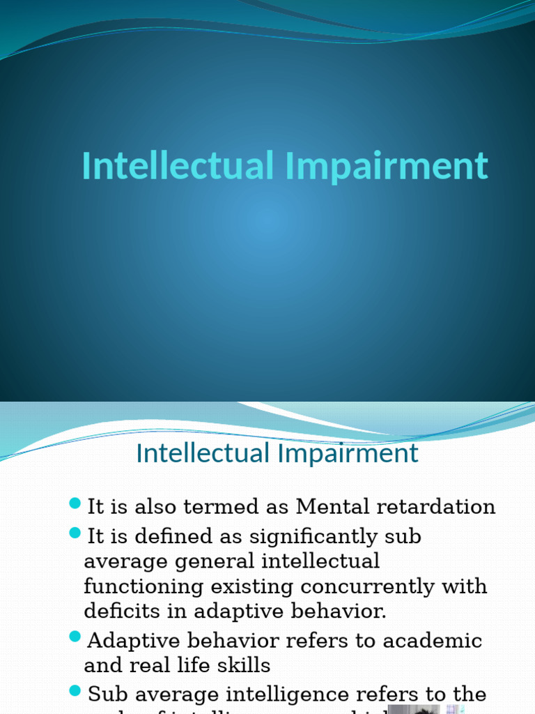 Intellectual Impairment | PDF | Down Syndrome | Intellectual Disability