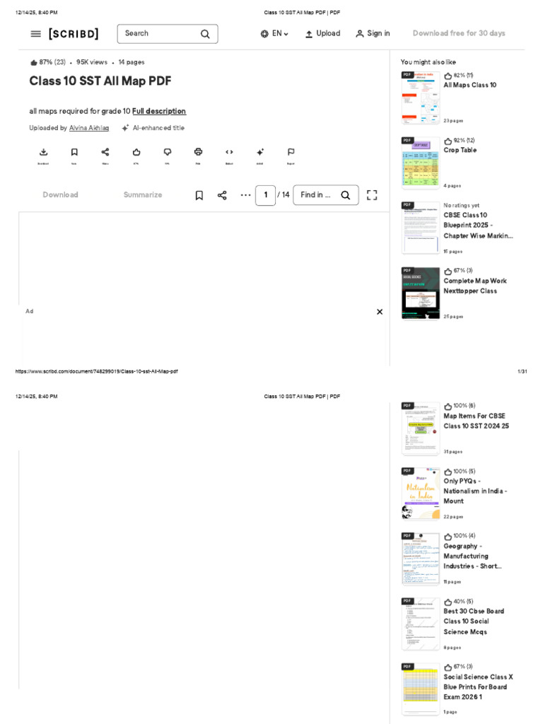 Class 10 SST Map Collection PDF | PDF | Scribd