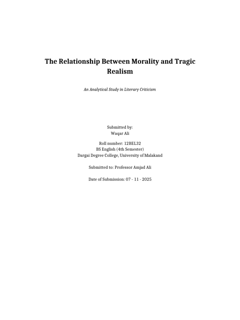 Morality in Tragic Realism Explained | PDF | Tragedy | Liberal Arts ...