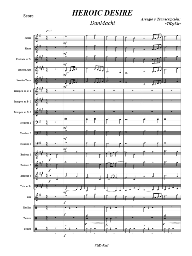 Heroic Desire Sheet Music Score | PDF | Brass Instruments | Musical ...