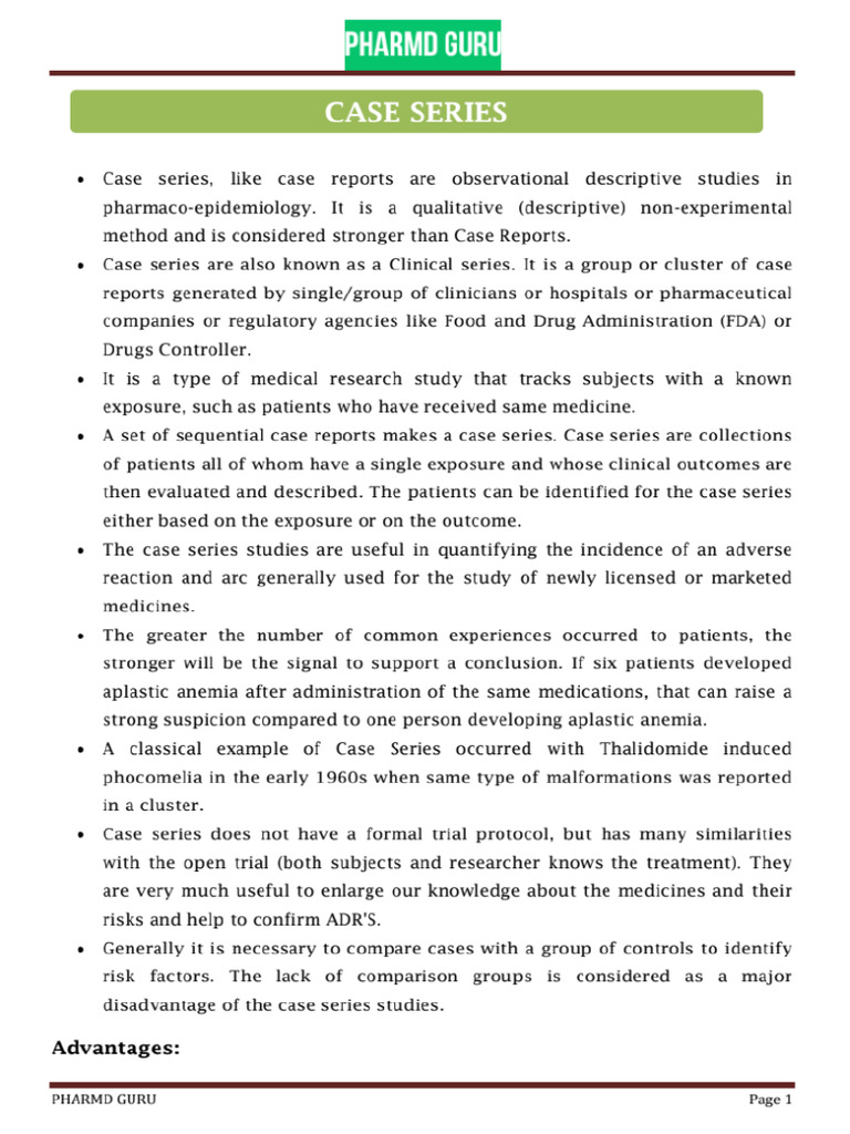 Case Series and Survey of Drug Use | PDF