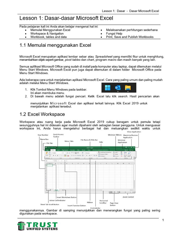 Panduan Dasar Microsoft Excel 2019 | PDF