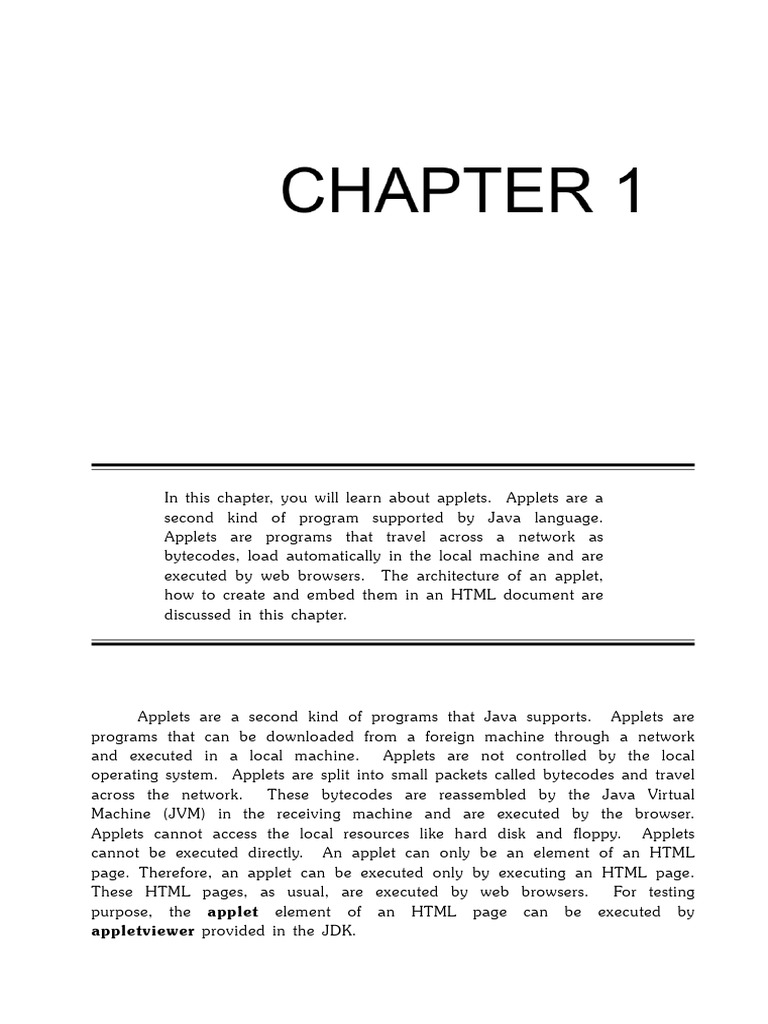 Chapter 1 - Applets | PDF | Computer Programming | Computing