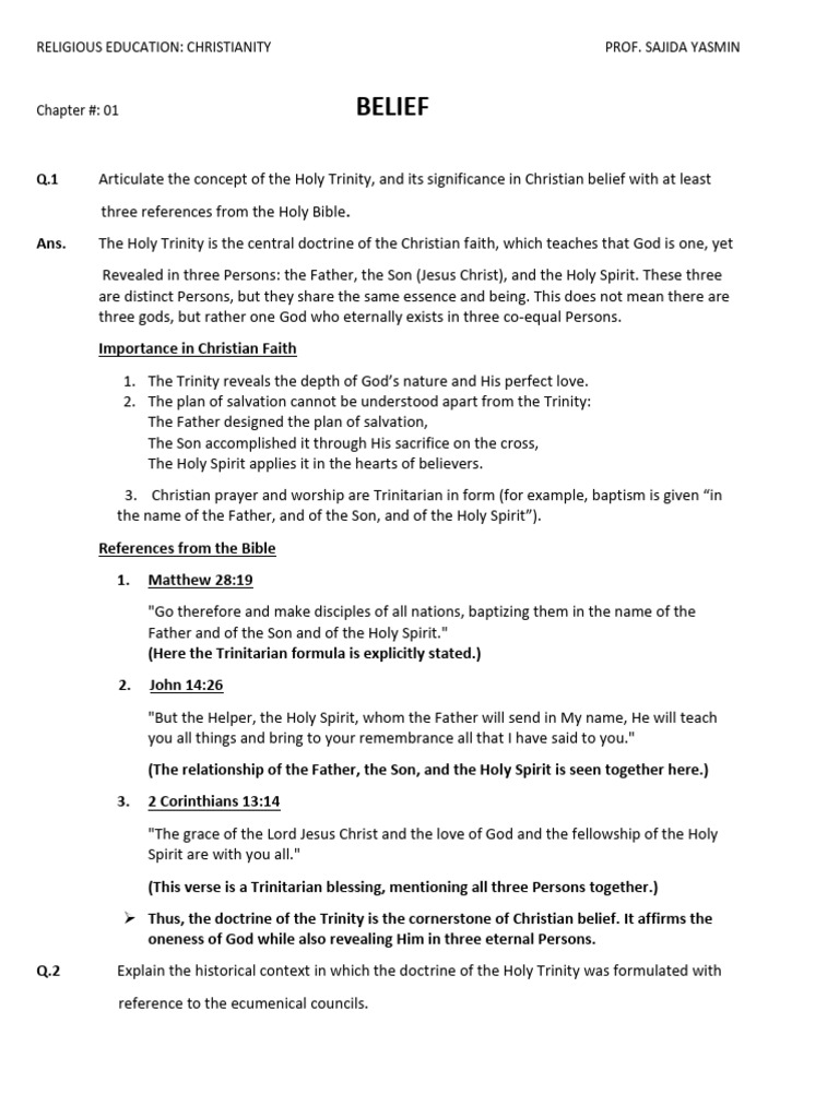 Religious Education (Christianity)-Hssc-1 (1st Term Notes) | PDF ...