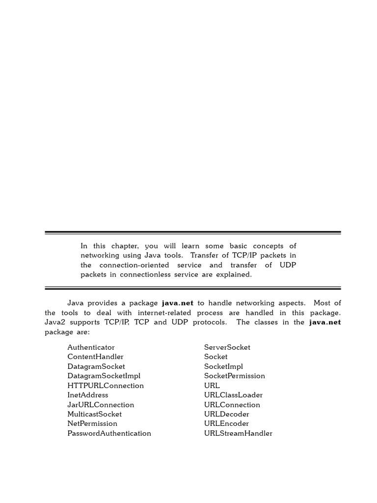 Chapter 3 - Networks in Java | PDF | Internet Protocols | Ip Address