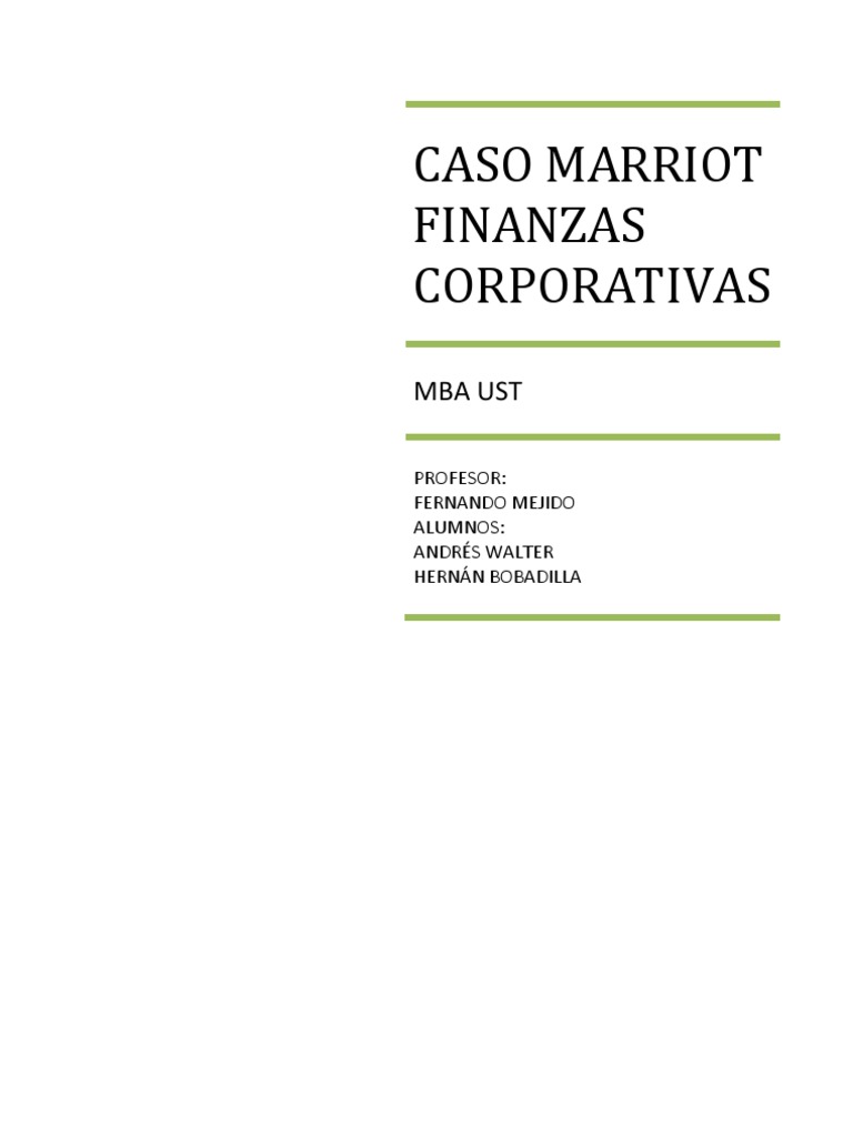 Caso Marriott | PDF | Deuda | Crédito