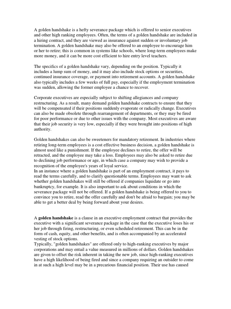 A Golden Handshake-CiteHR | PDF | Employment | Economies