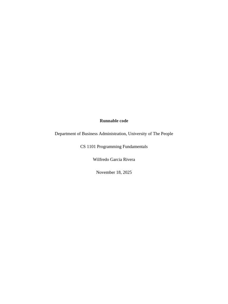 Runnable Code | PDF