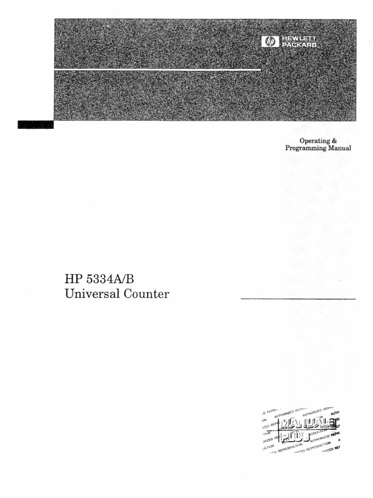 HP 5334B - Universal Counter - Instruction Manual | PDF
