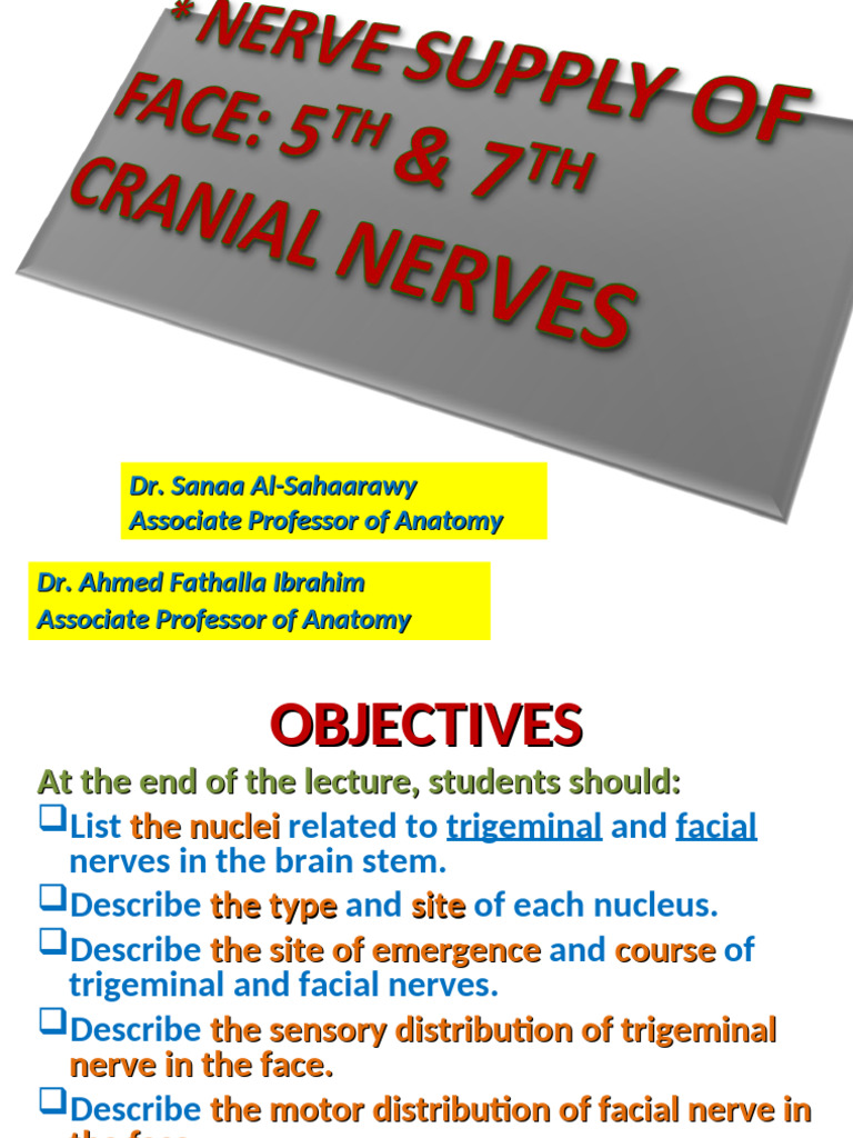5th & 7th Cranial Nerves-Dr Sanna - DR Ahmed (1) .97 | PDF ...