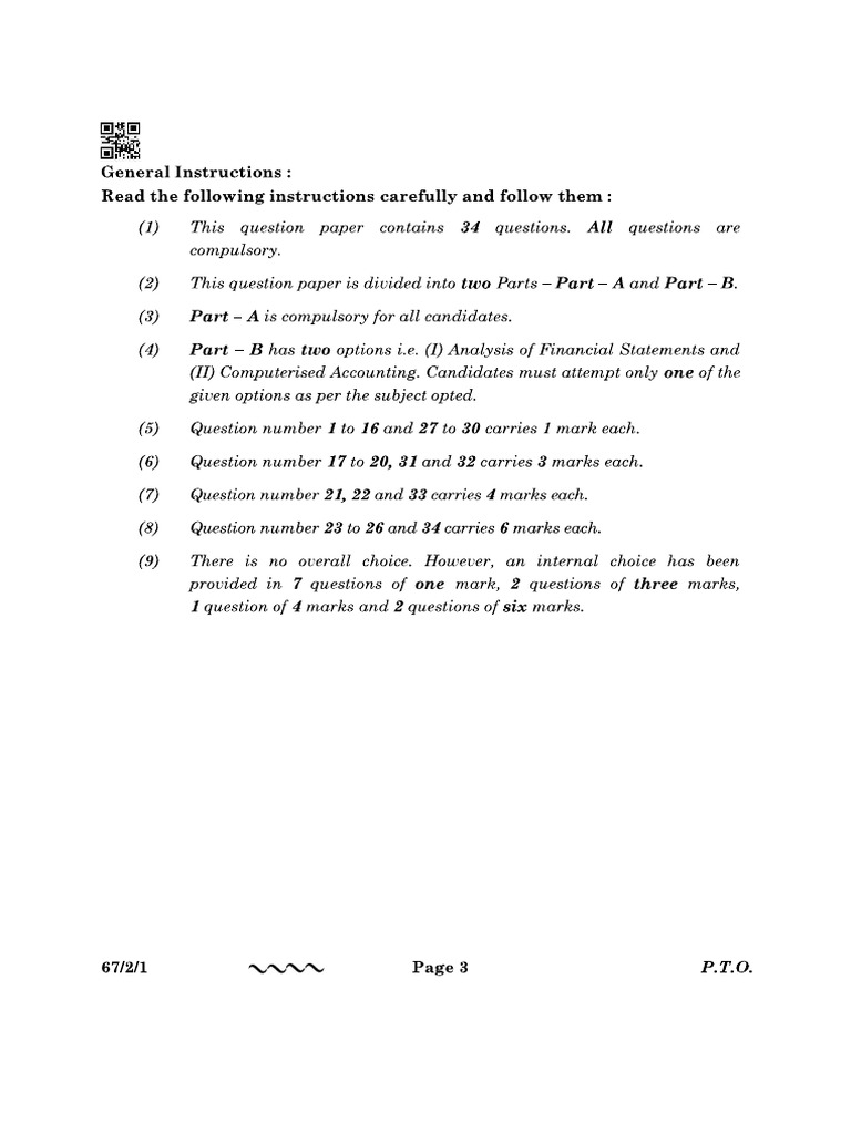 Practice Paper 3 Accs | PDF