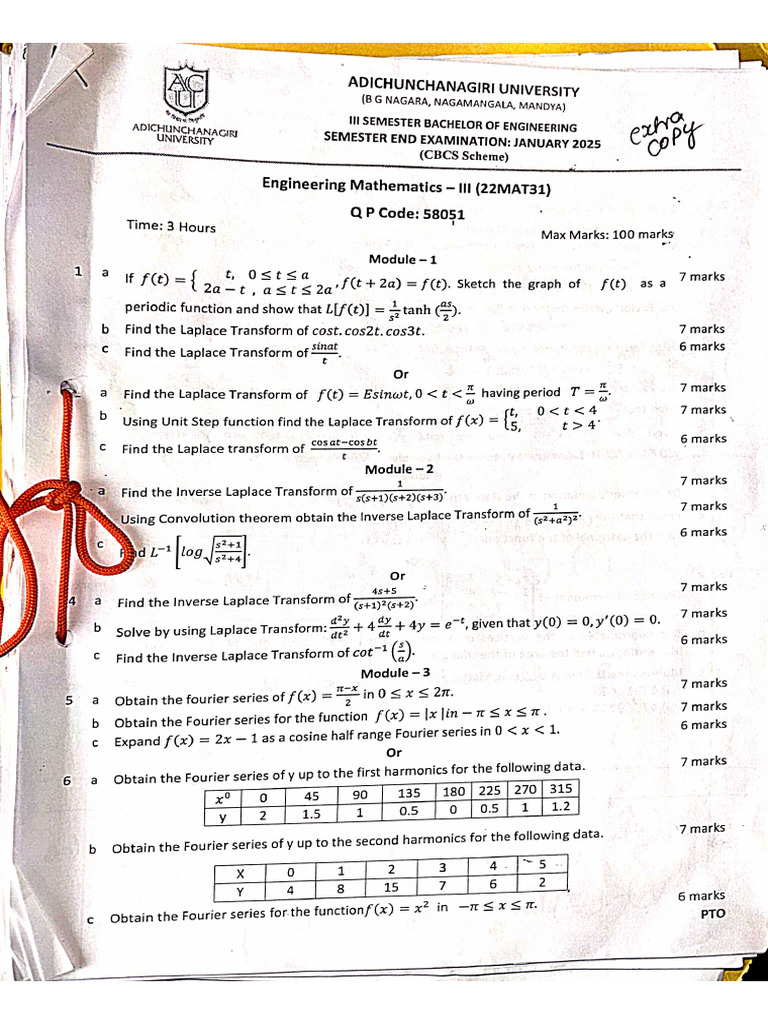 M3 Question Paper | PDF