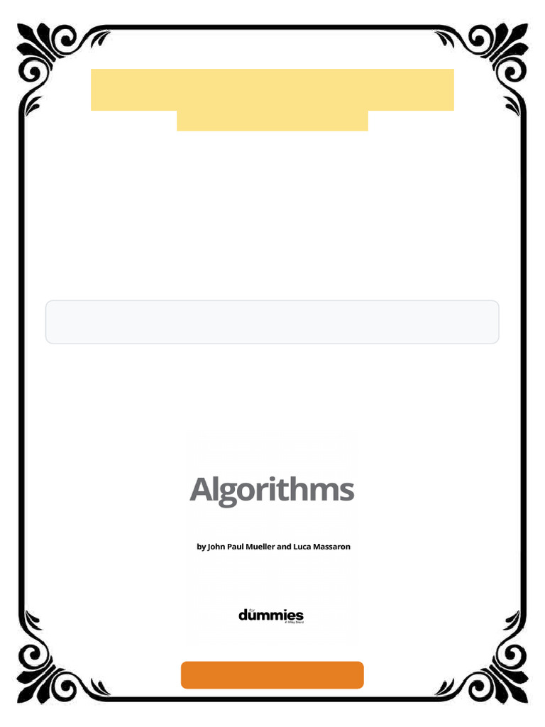Algorithms for Dummies 1st Edition John Paul Mueller eBook expert edition | PDF | Computer ...