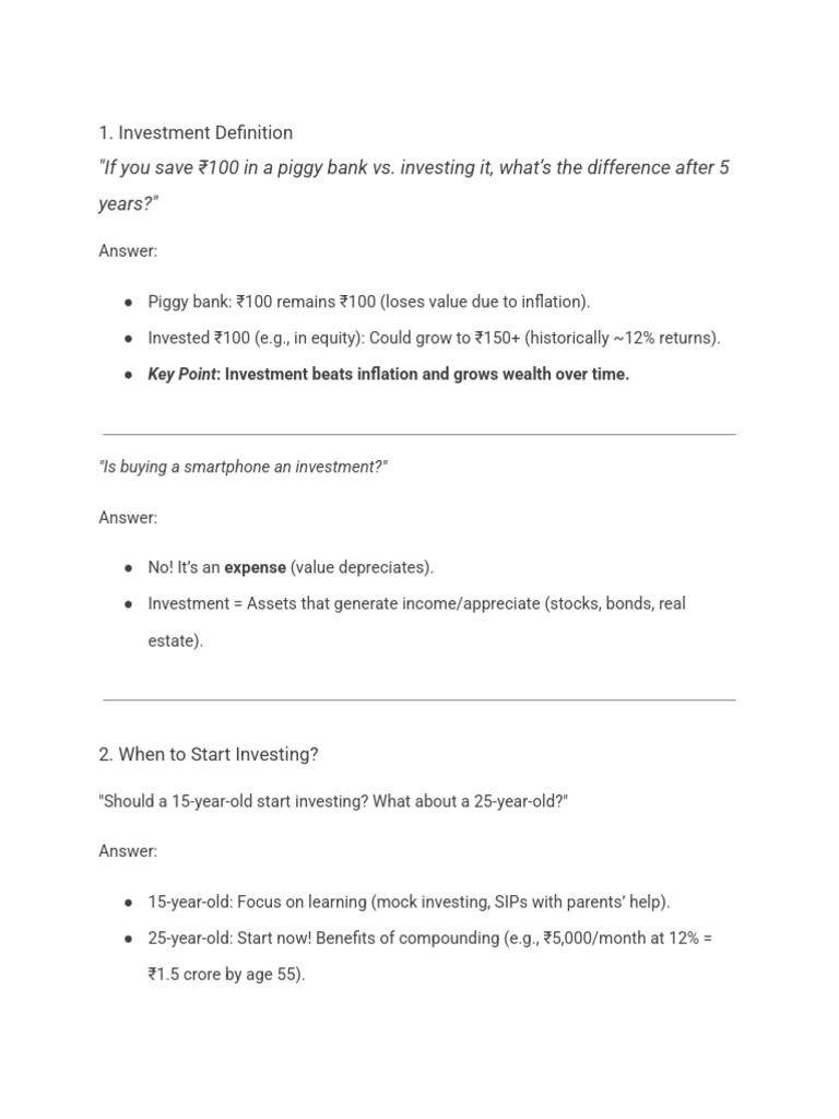 Chap 1 Investment Basics | PDF | Investing | Financial Markets