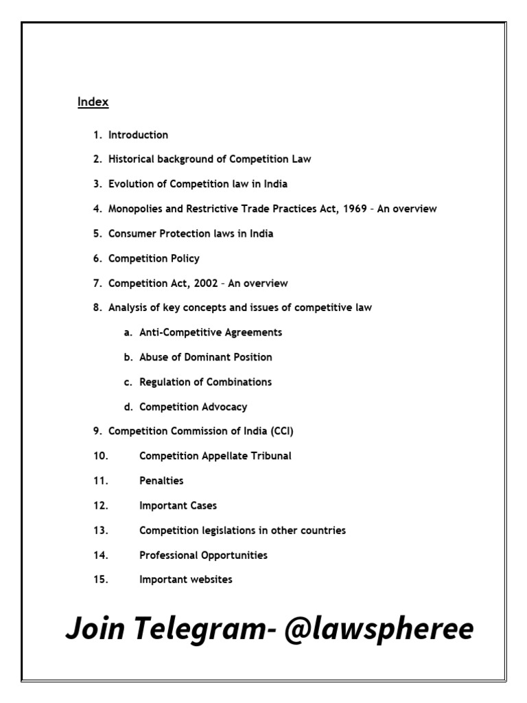 Overview of Competition Law in India | PDF | Economies