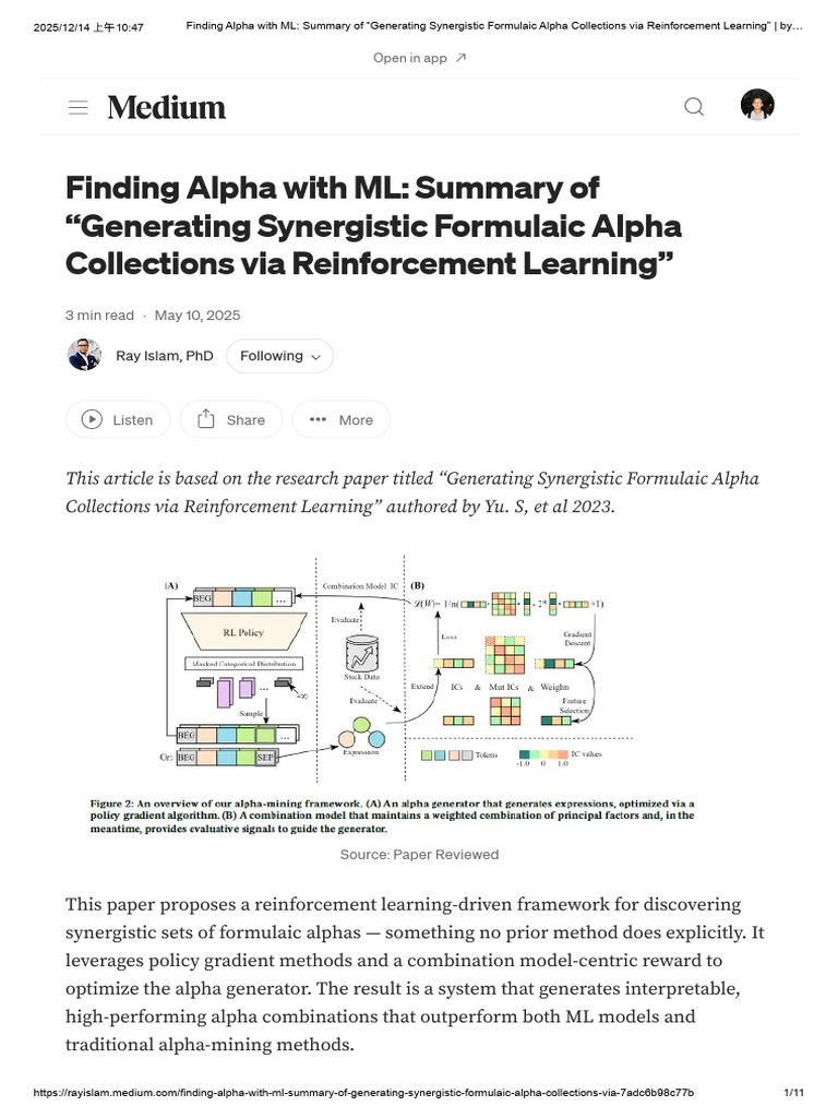 Finding Alpha With ML - Summary of "Generating Synergistic Formulaic ...