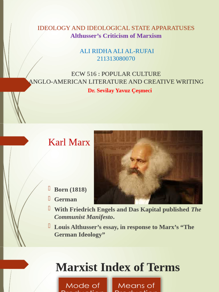 Ideology and Ideological State Apparatuses | PDF | Marxism | Louis ...