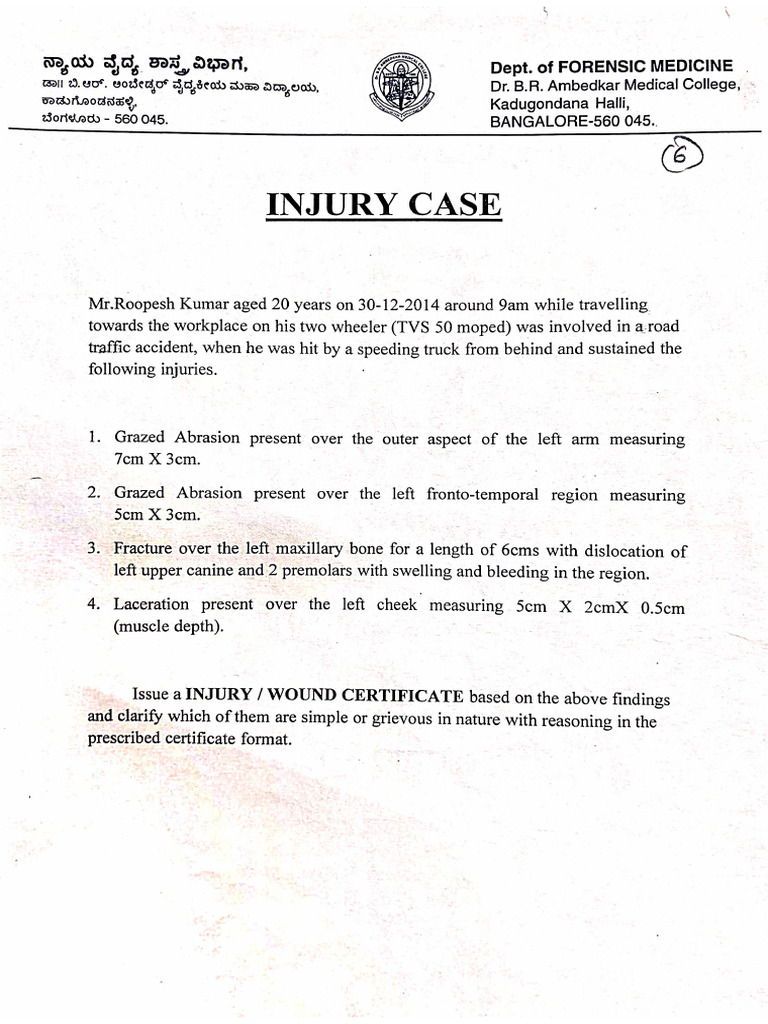 Injury Certificate | PDF