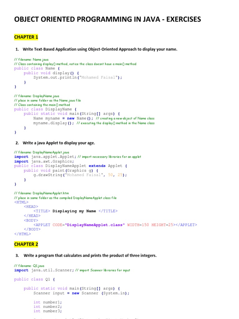 Oop Java Codes Summary Pdf Method Computer Programming Java Programming Language 7700