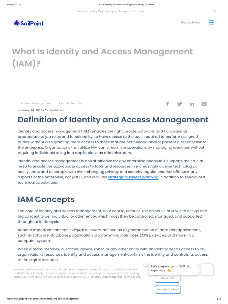 What is Identity and Access Management (IAM)_ _ SailPoint | PDF | Cloud ...