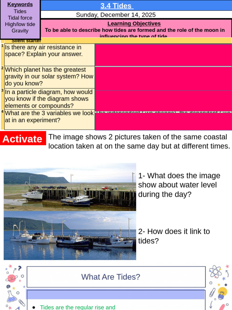 3.4 Tides | PDF | Tide | Moon